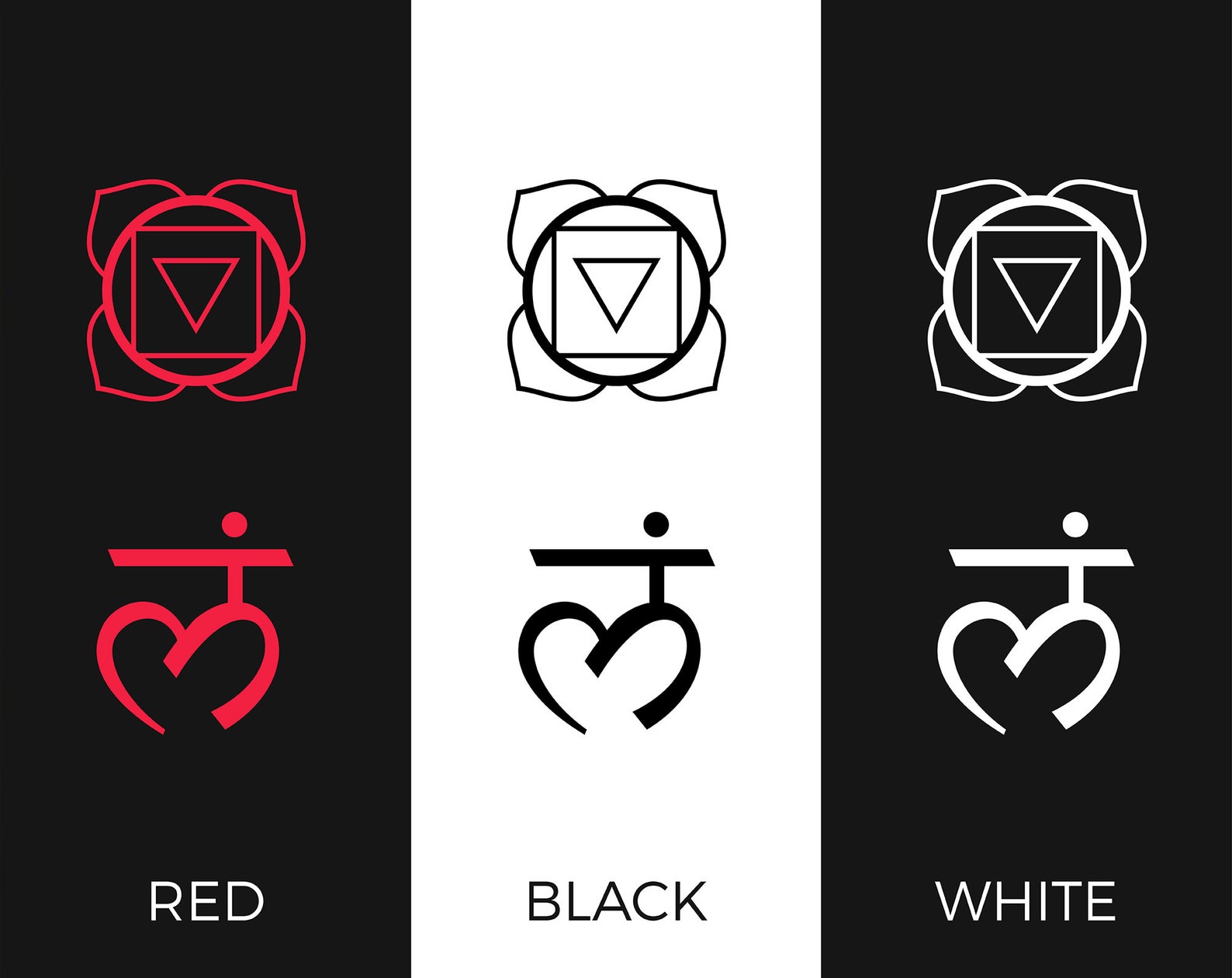 Root Chakra SVG Muladhara Symbol & Sanskrit in Red Black - Etsy