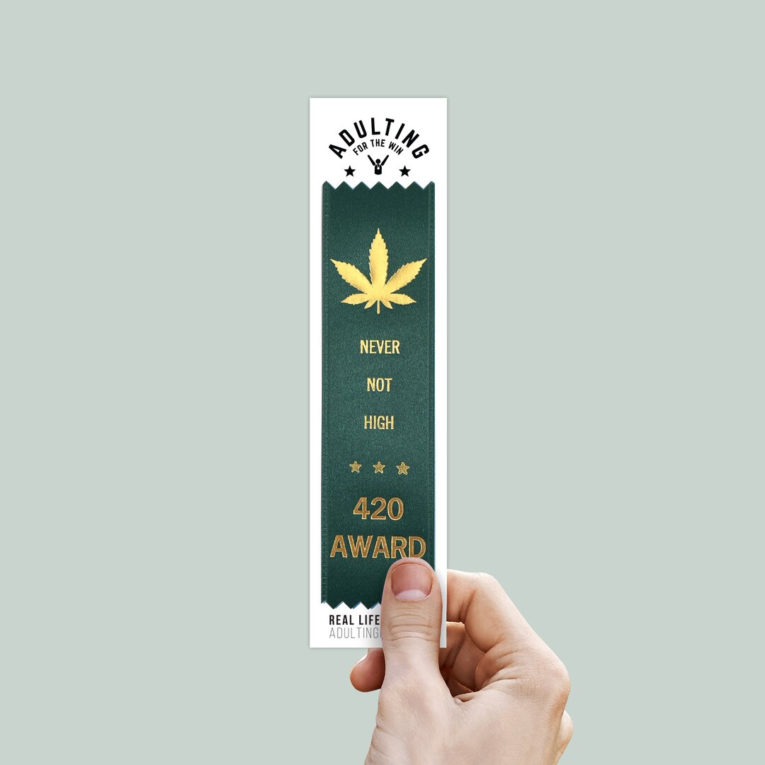 420 Weed Award Adulting Award Ribbon and Bookmark - Etsy