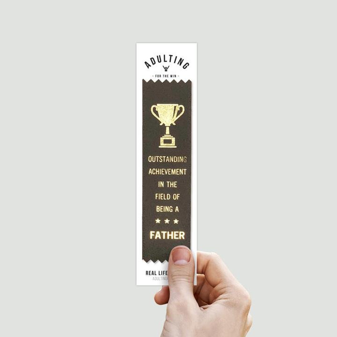 OUTSTANDING FATHER Adulting Award Ribbon Gold Foil Stamped - Etsy