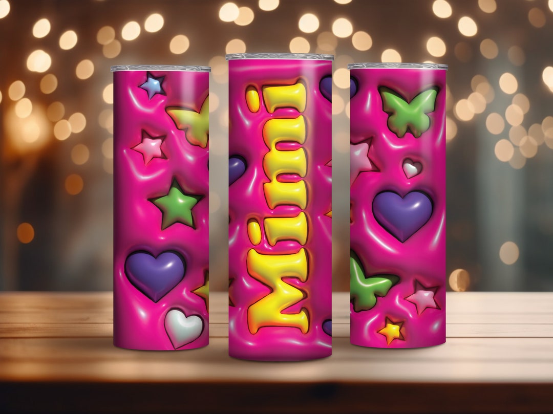 MIMI Puffy Inflated 20oz Sublimation Tumbler Designs, Flowers 9.2 X 8.3 ...
