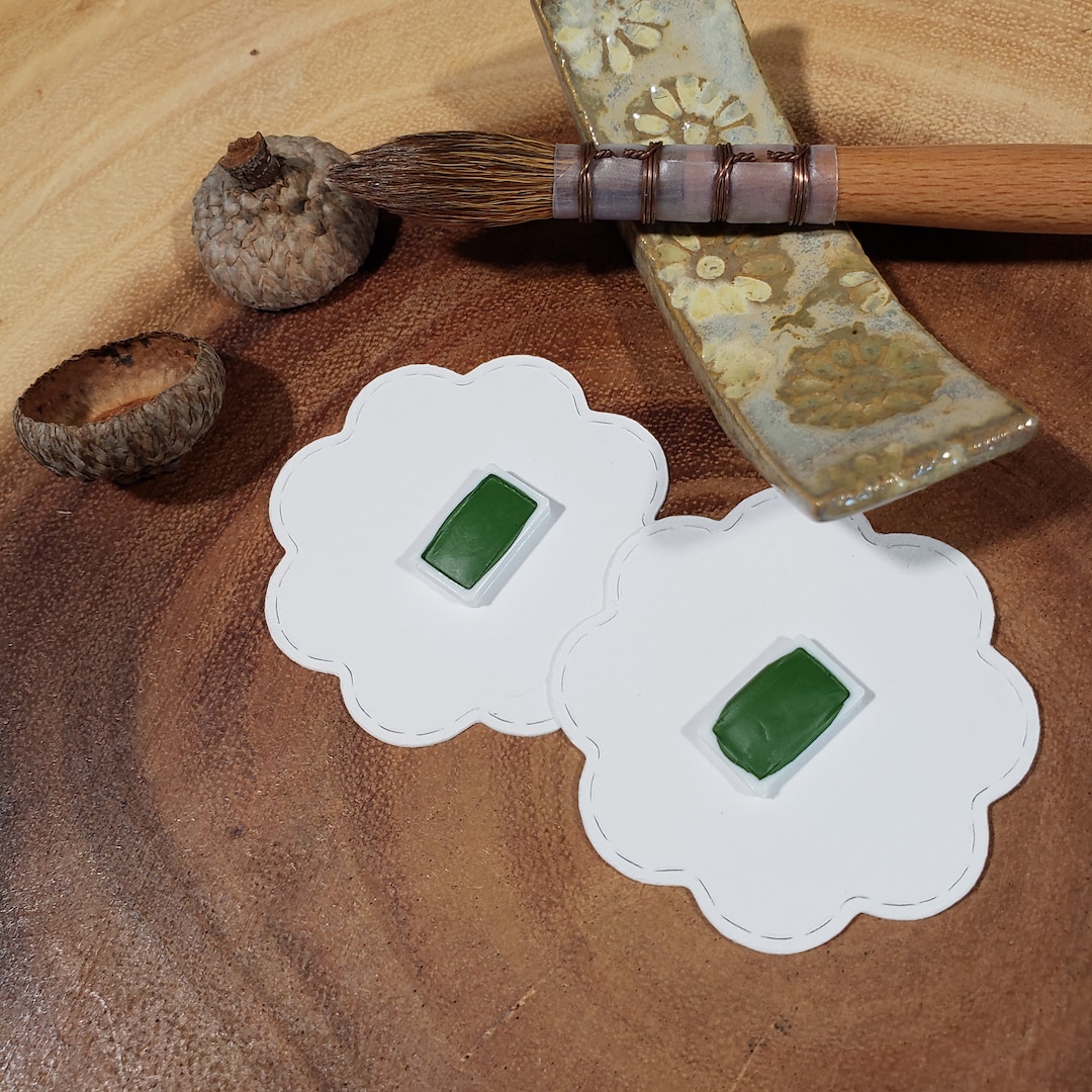 DETASH Handmade Watercolor Paint Pistachio Green Sample Dot Pan ...