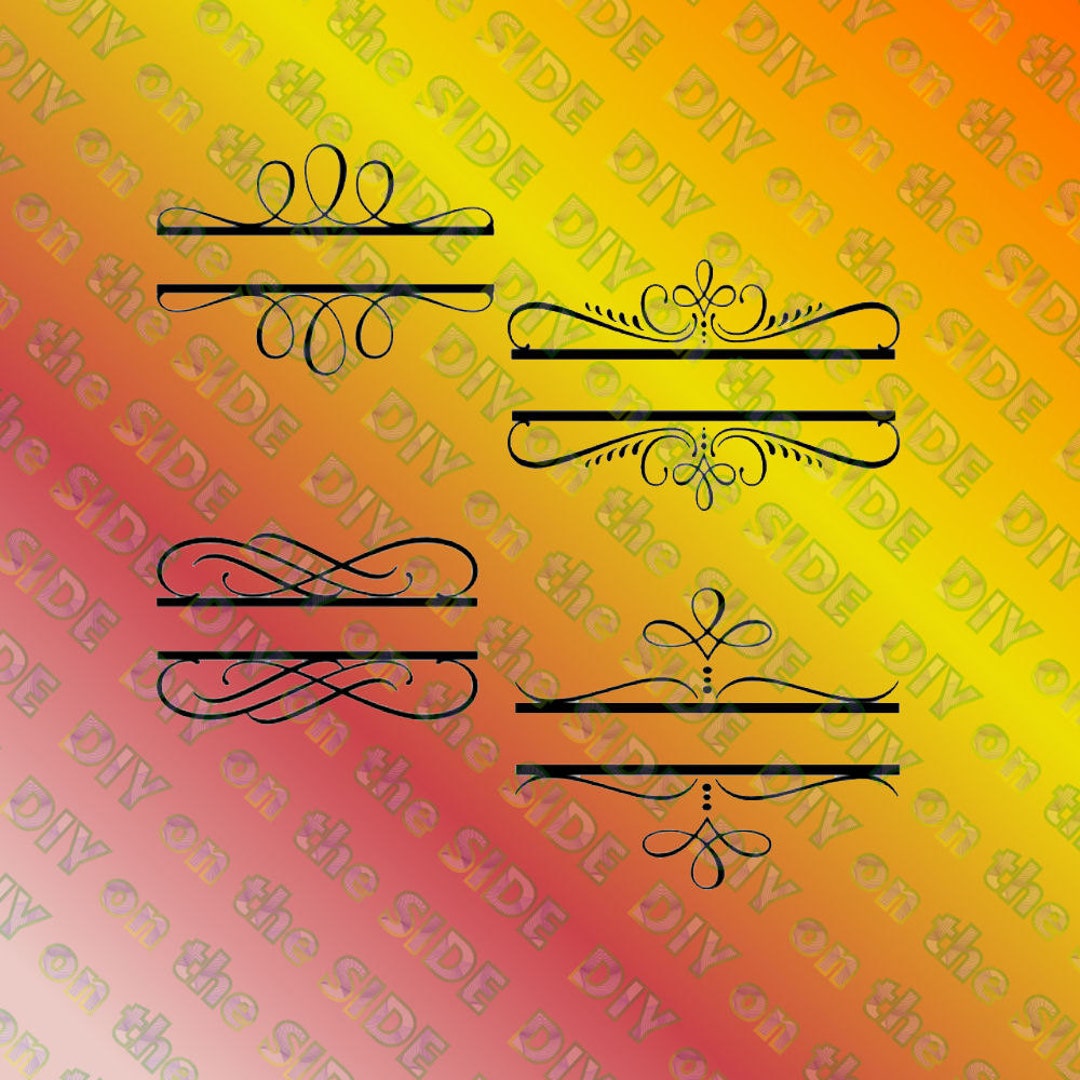 SVG Cut File Split Embellished Frame Set Instant Download - Etsy