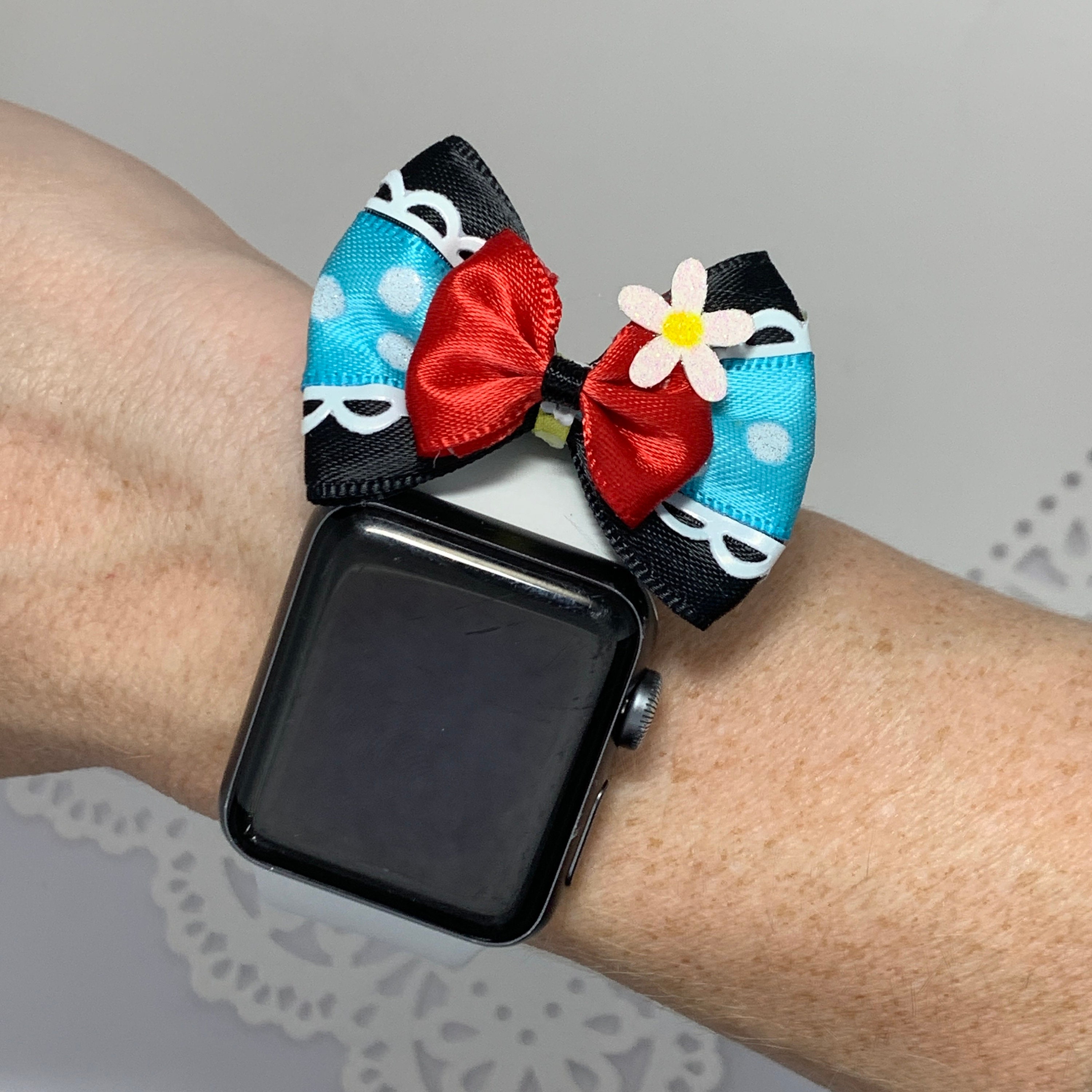 2 Blue Minnie Mouse Inspired Magic Band Bow Retro Rock - Etsy