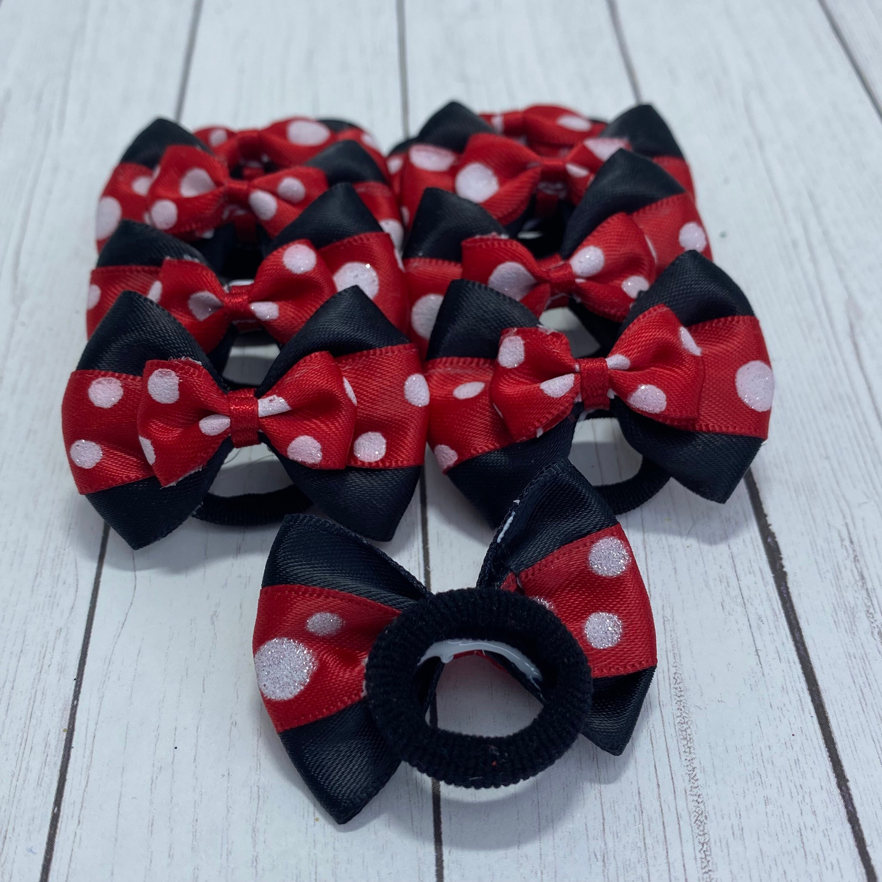 2 Red Minnie Mouse Magic Band Bow / Mini Bow - Etsy