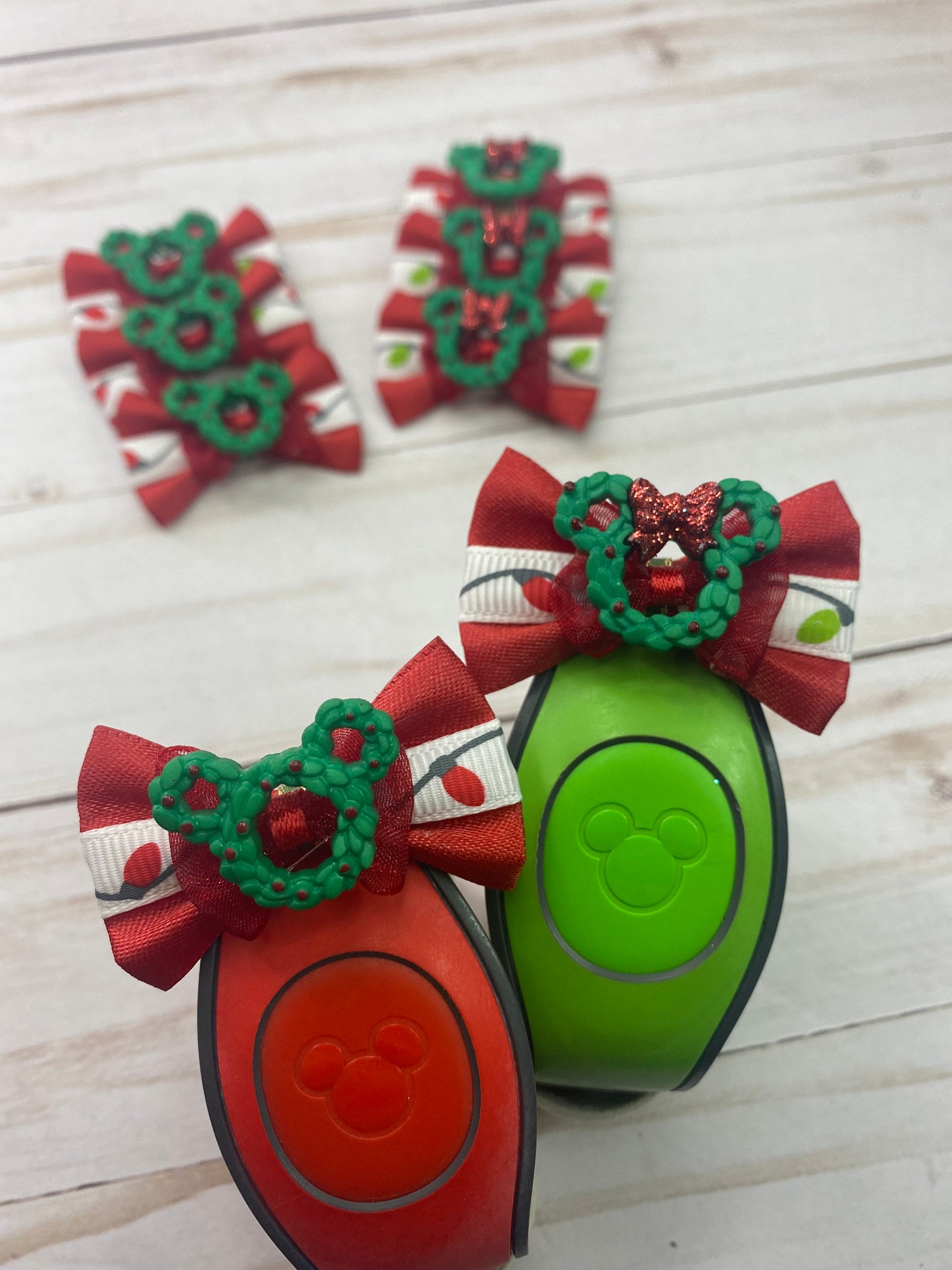 Christmas Magic Band Bow / Christmas Mickey Band Bow / - Etsy