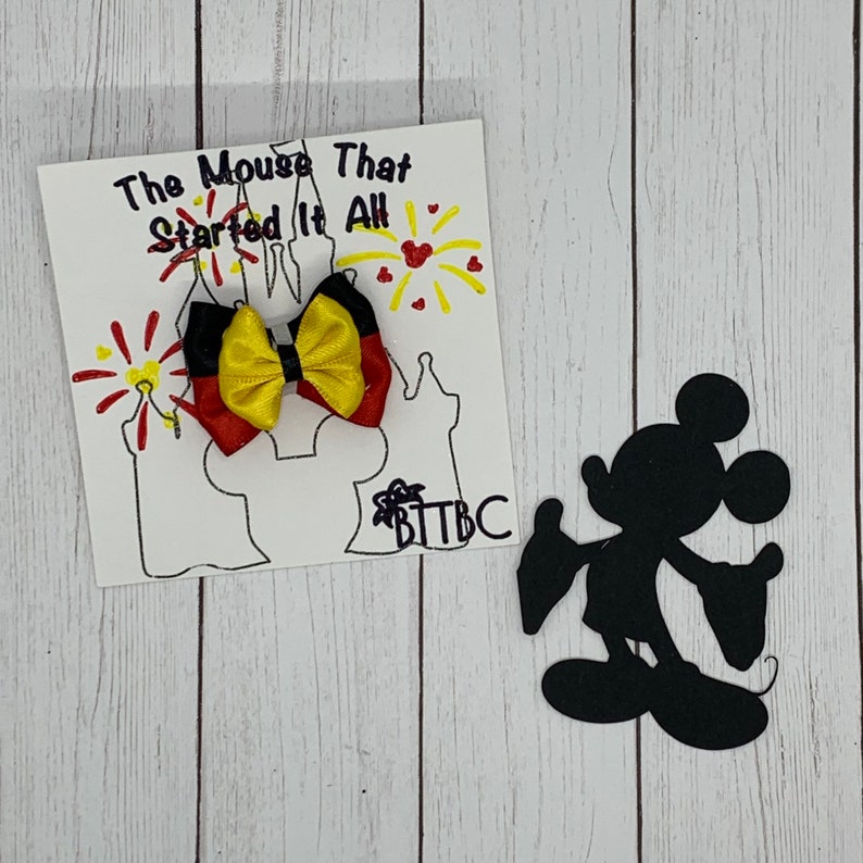 Mickey Mouse Inspired Disney Bow Pin - Etsy