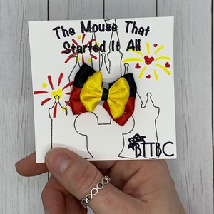 Mickey Mouse Inspired Disney Bow Pin - Etsy