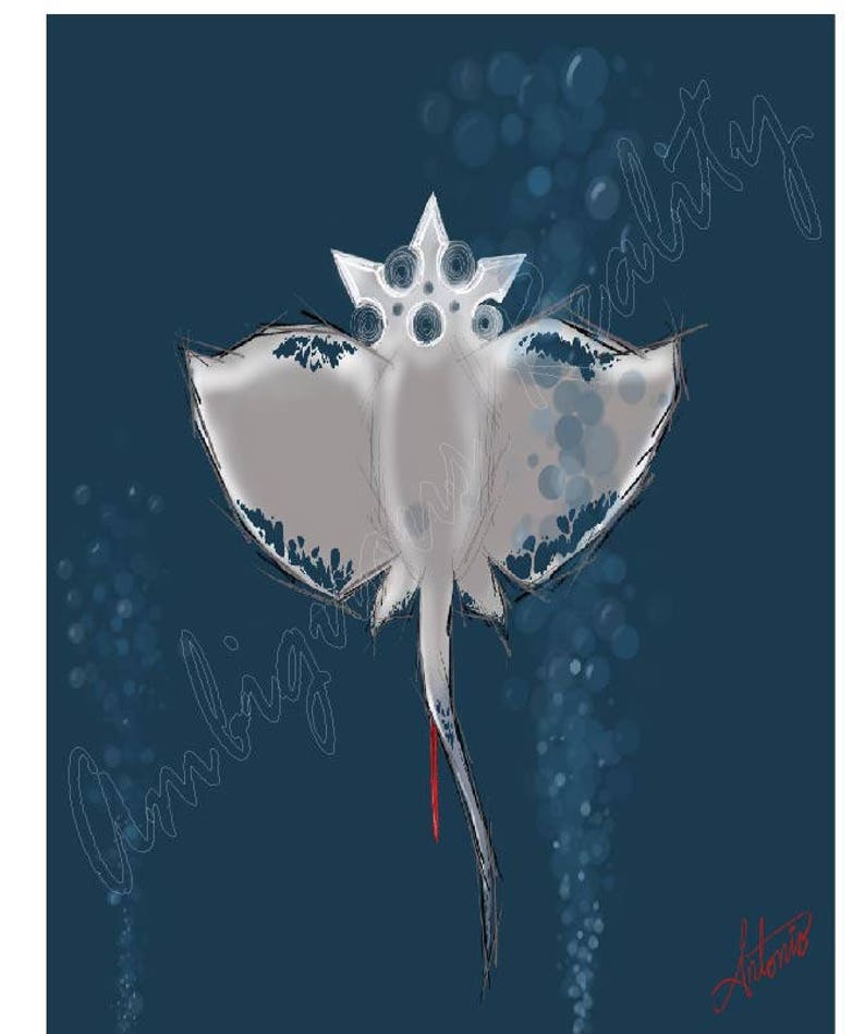 Deep Water Stingray Art Print - Etsy