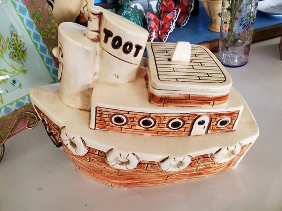 Toot Toot Tugboat. A Vintage Cookie Jar 1950's Made by - Etsy