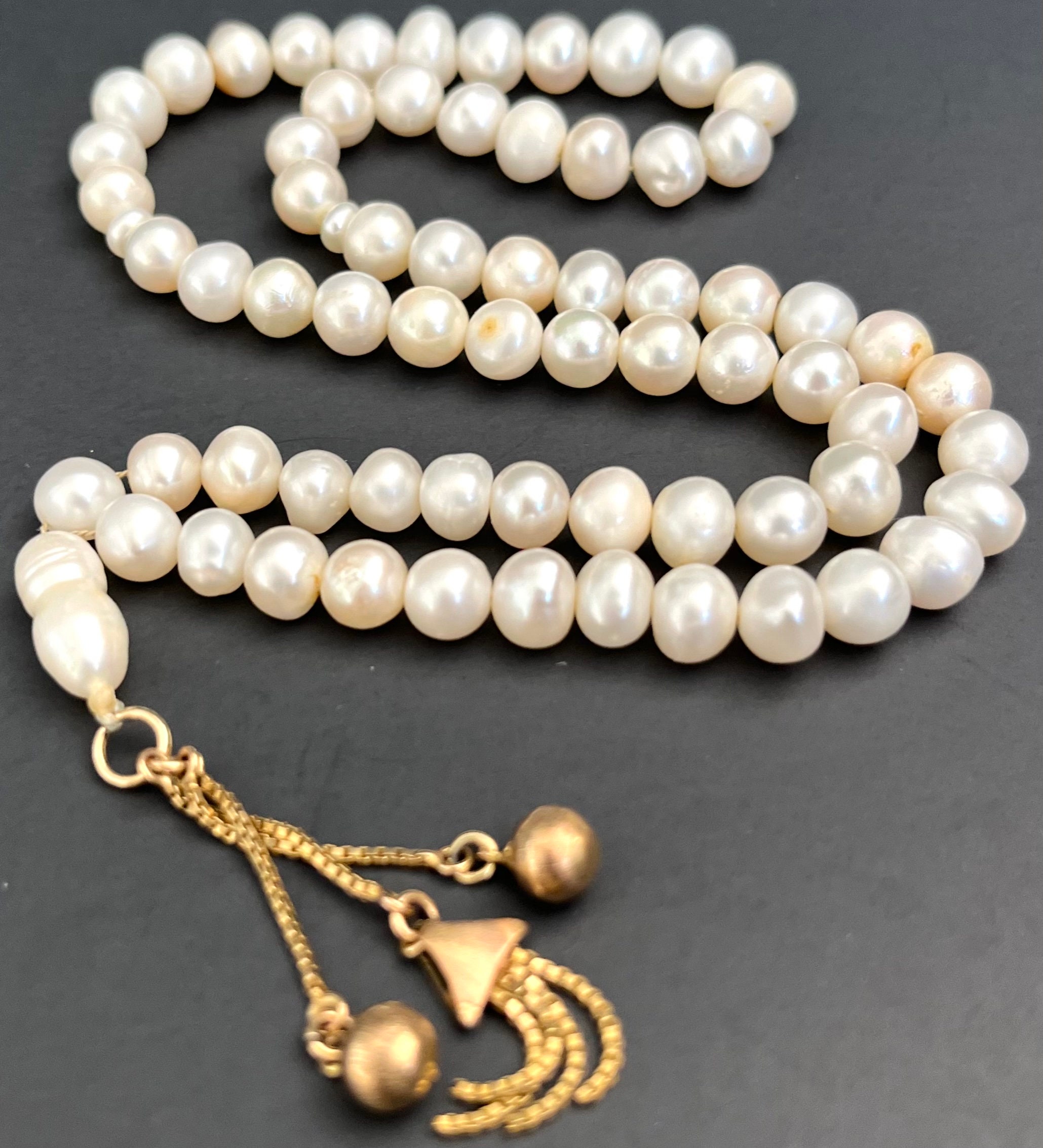 Antique Prayer Beads Vintage Bahrain Natural Pearls, 22karat Gold ...