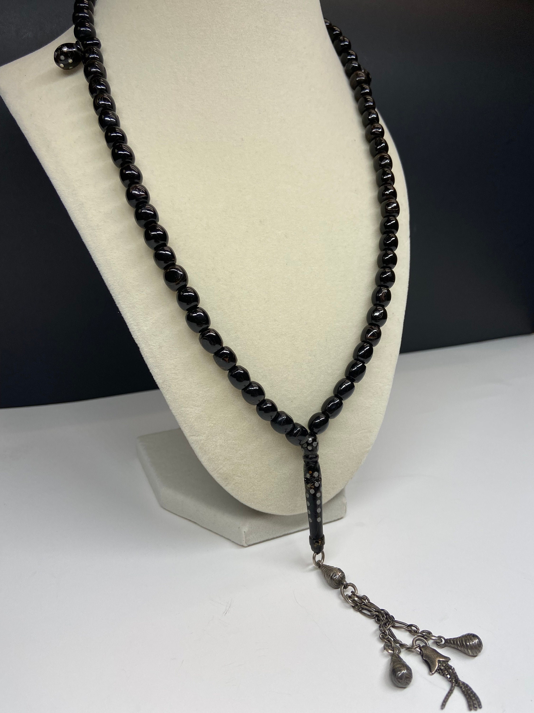 Rare Antique Natural Untreated Saudi Arabia Black Coral Prayer Beads ...