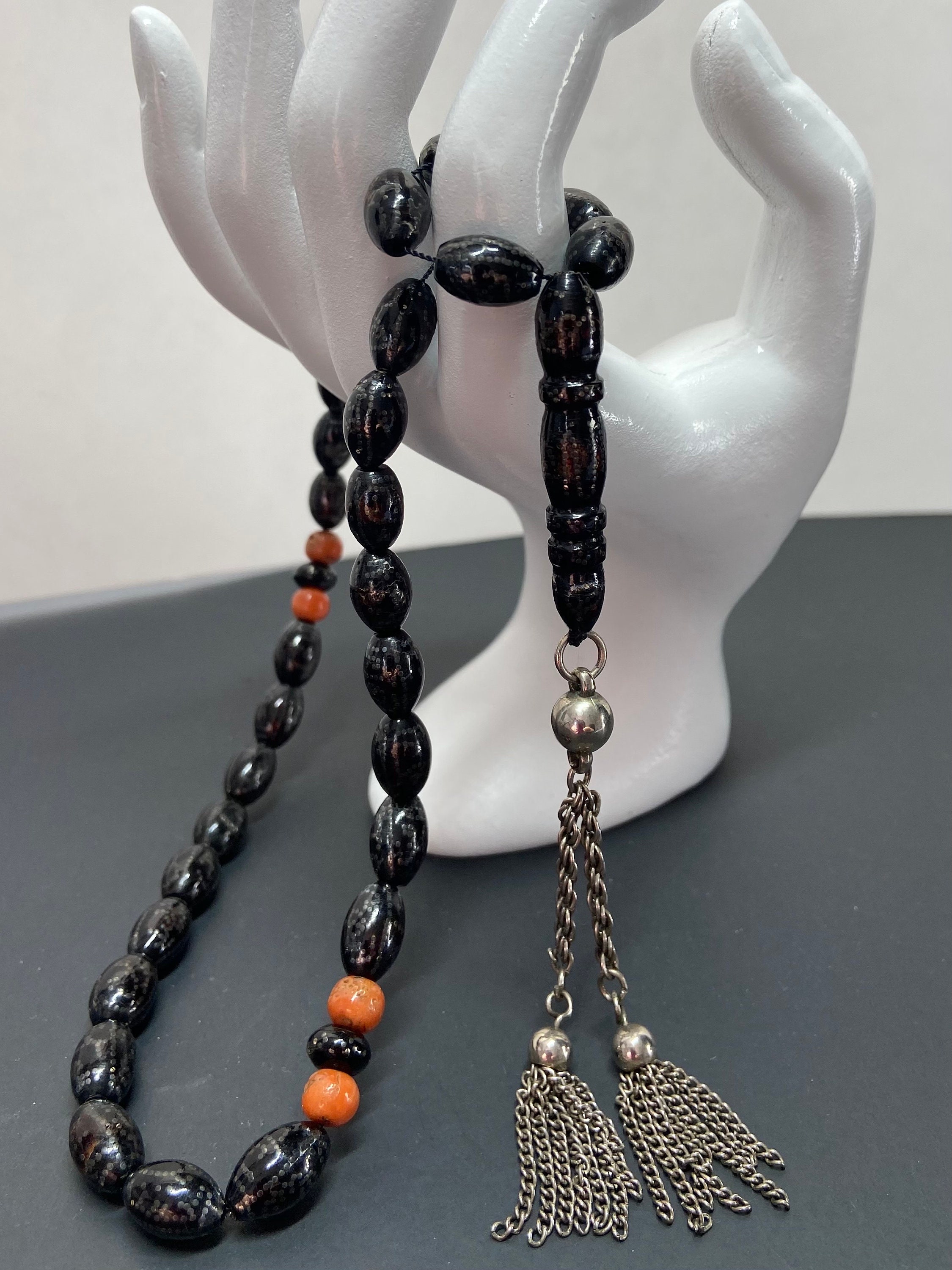 Rare Antique Natural Untreated Saudi Arabia Black Coral, Red Coral and ...