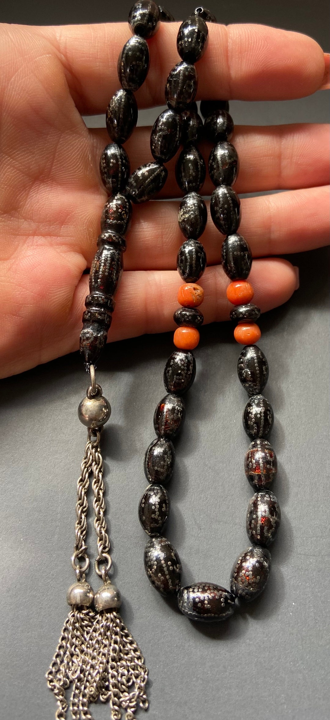 Rare Antique Natural Untreated Saudi Arabia Black Coral, Red Coral and ...