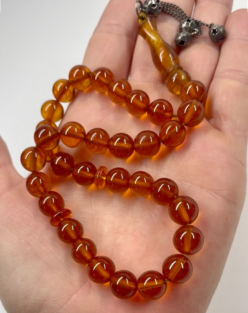 Antique Natural German Cognac Amber Prayer Beads, Antique Rosary ...