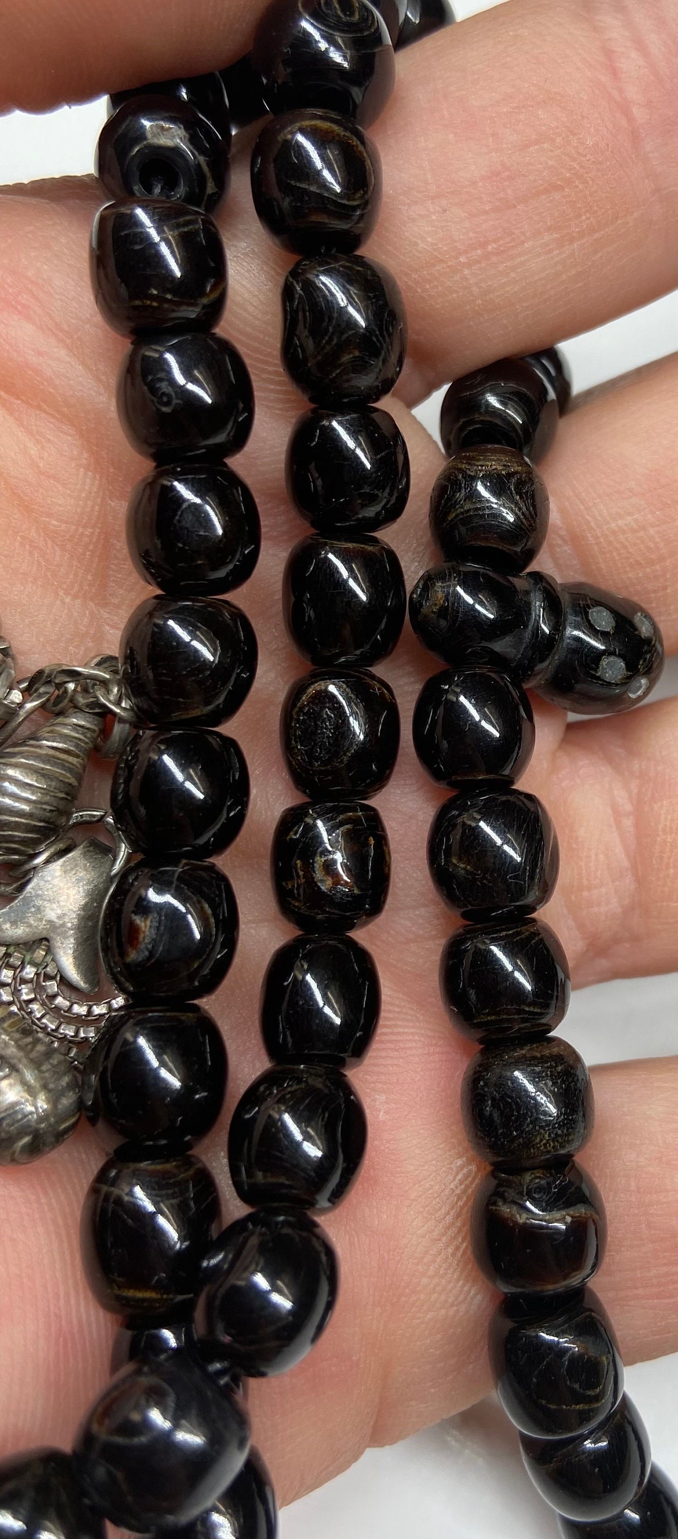 Rare Antique Natural Untreated Saudi Arabia Black Coral Prayer Beads ...
