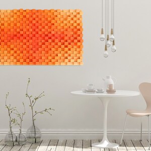 Large 3D Wall Decor in Shades of Burnt Orange, Modern Wall Decoration ...
