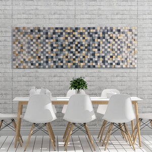 Large Wood Mosaic Large Wall Art Wood Wall Decor Wood Wall - Etsy