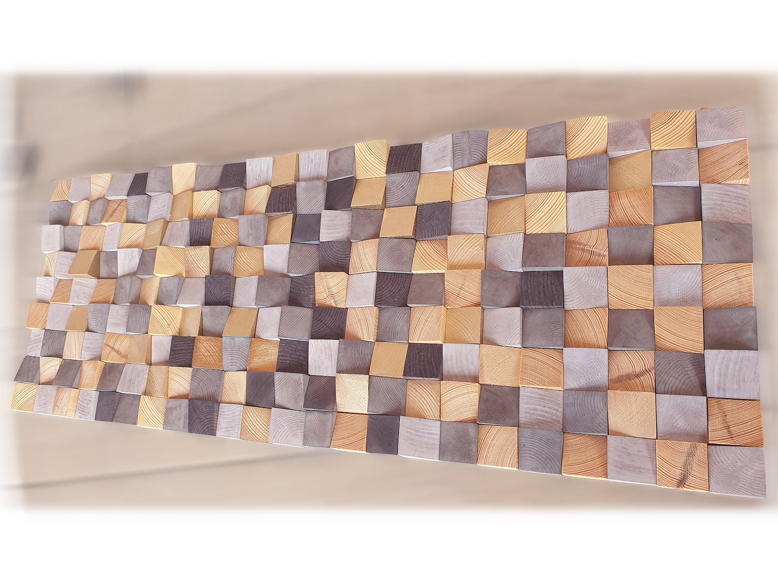 3d Block Wood Wall Art Abstract Wooden Wall Decor for Modern - Etsy