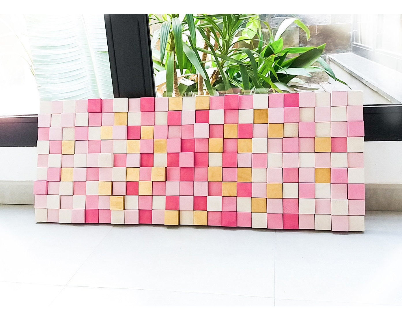 Pink Wall Art Wood for Rustic Wall Decor in Pink Shadows Wall - Etsy