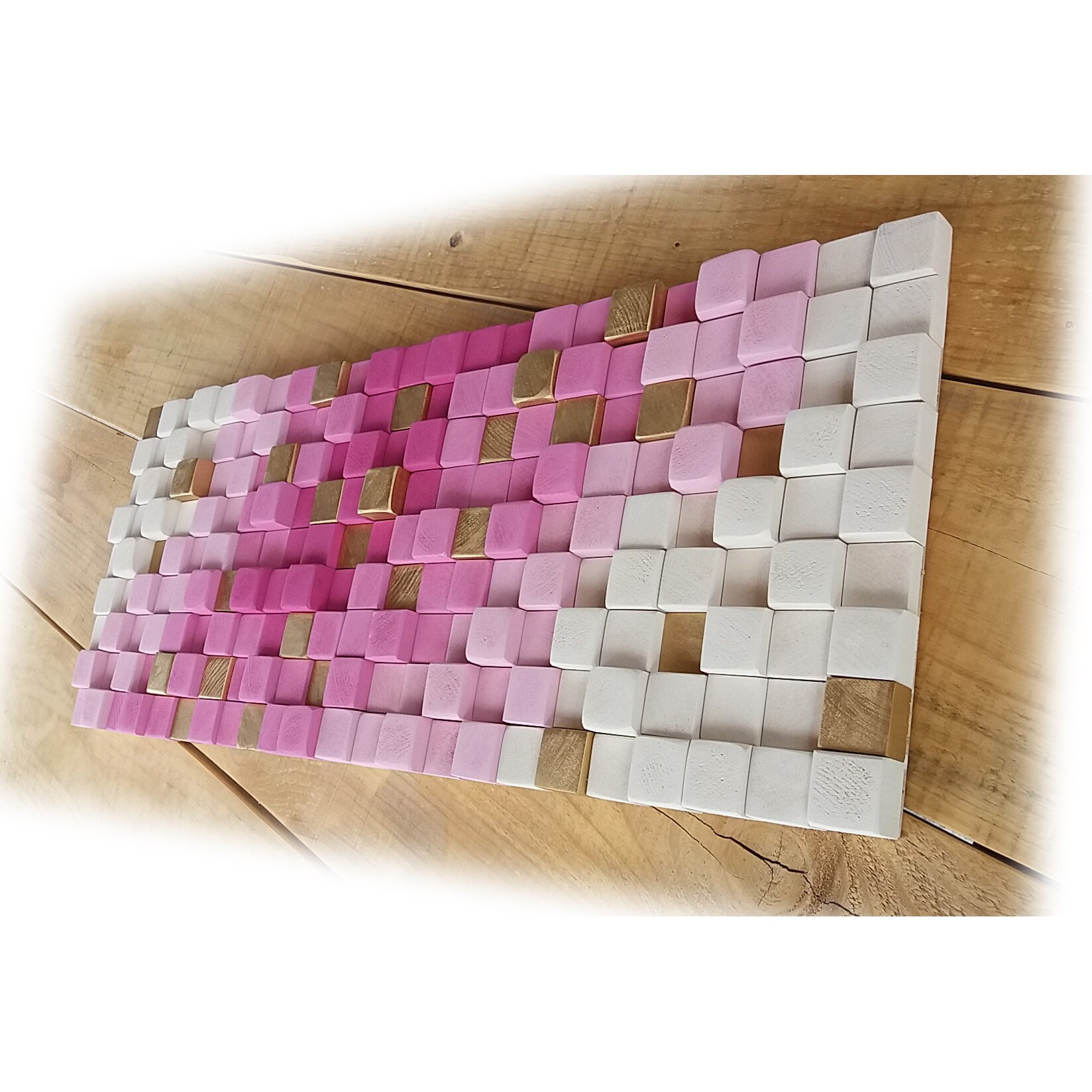 Pink Wall Art for Bedroom Wall Decor Candy Colors Wooden Wall | Etsy