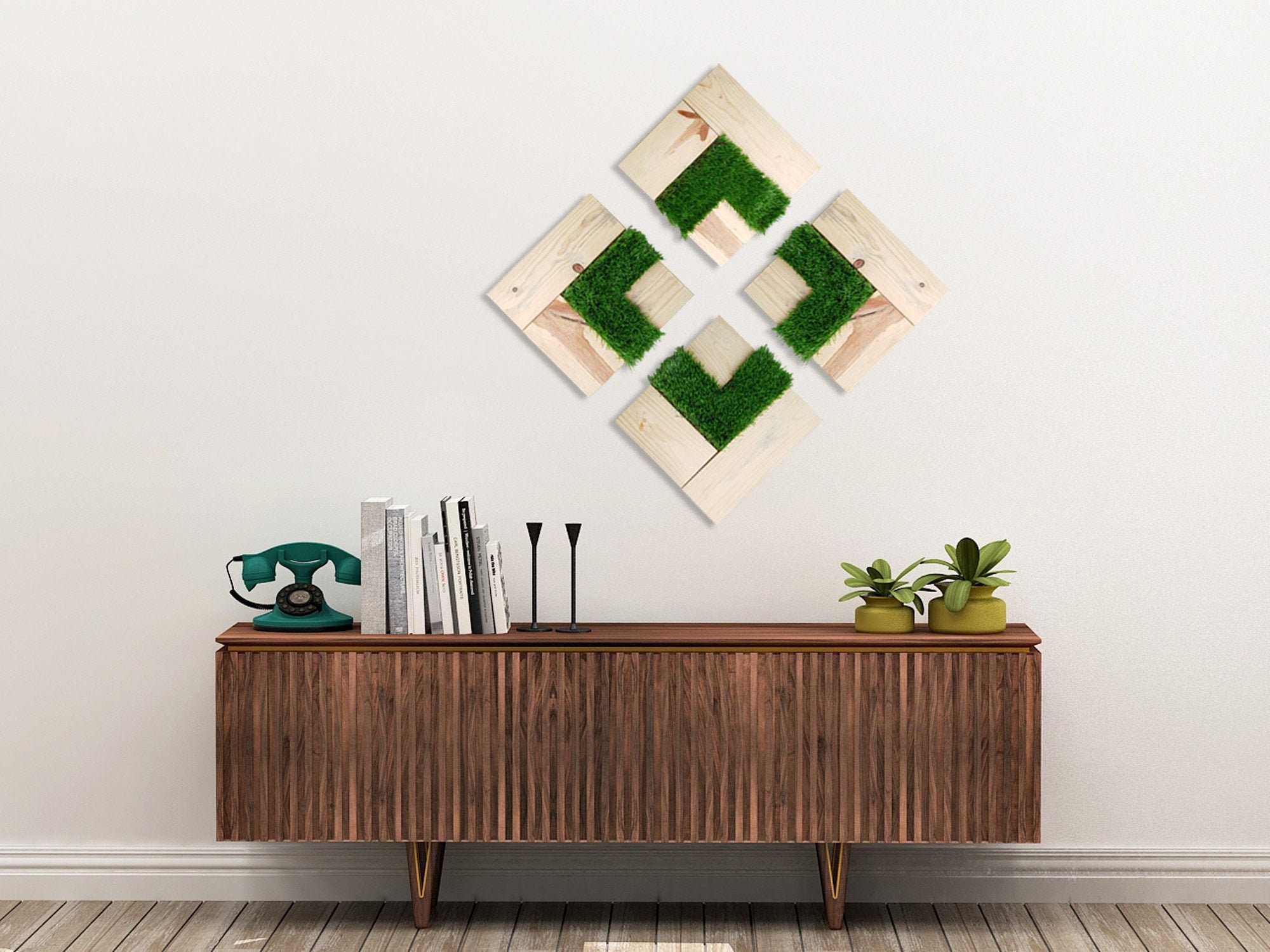 Vertical garden wall decor wood wall sculpture geometric 3d | Etsy