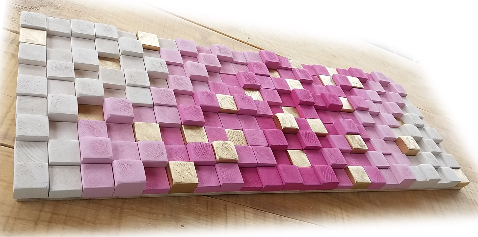 Pink Wall Art for Bedroom Wall Decor Candy Colors Wooden Wall | Etsy