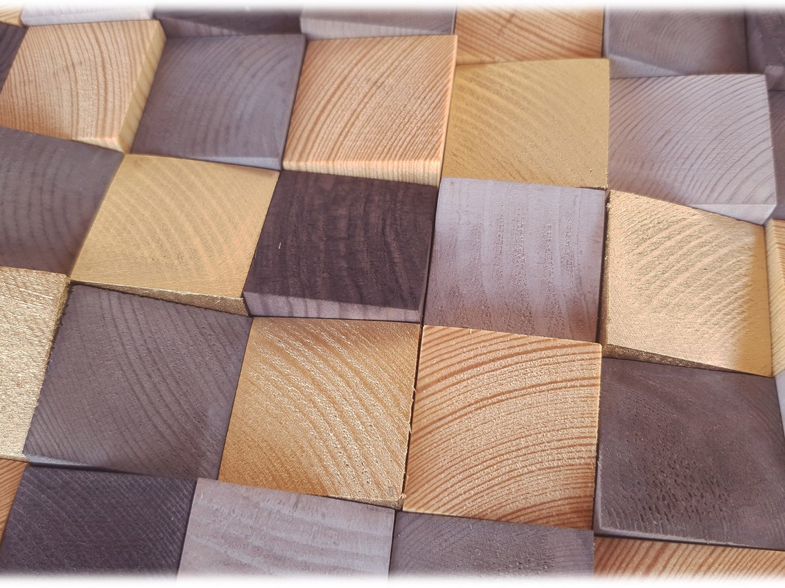 3d Block Wood Wall Art Abstract Wooden Wall Decor for Modern - Etsy