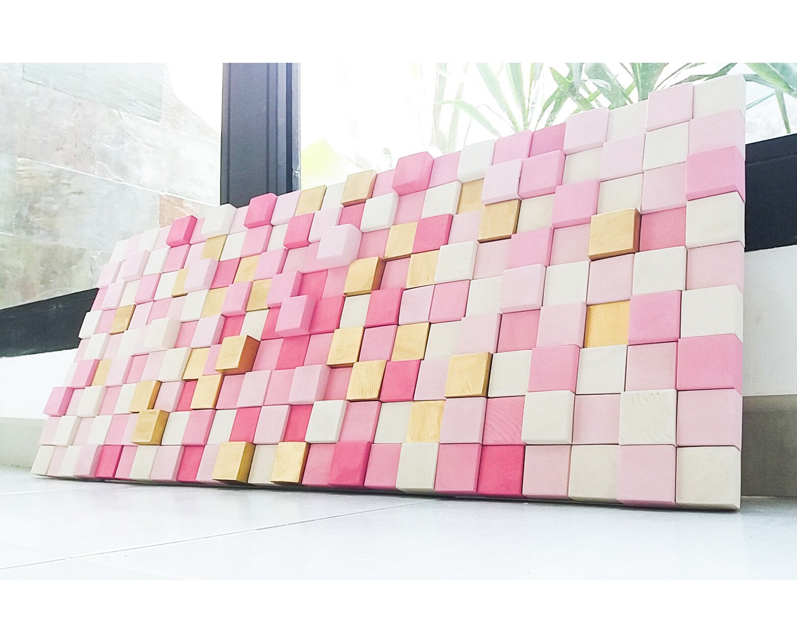 Pink Wall Art Wood for Rustic Wall Decor in Pink Shadows Wall - Etsy