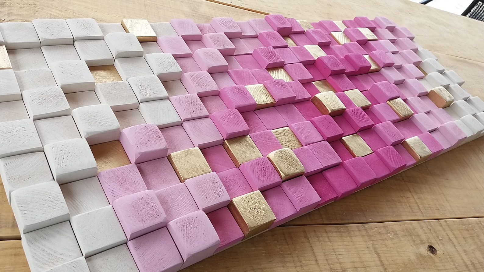 Pink Wall Art for Bedroom Wall Decor Candy Colors Wooden Wall | Etsy