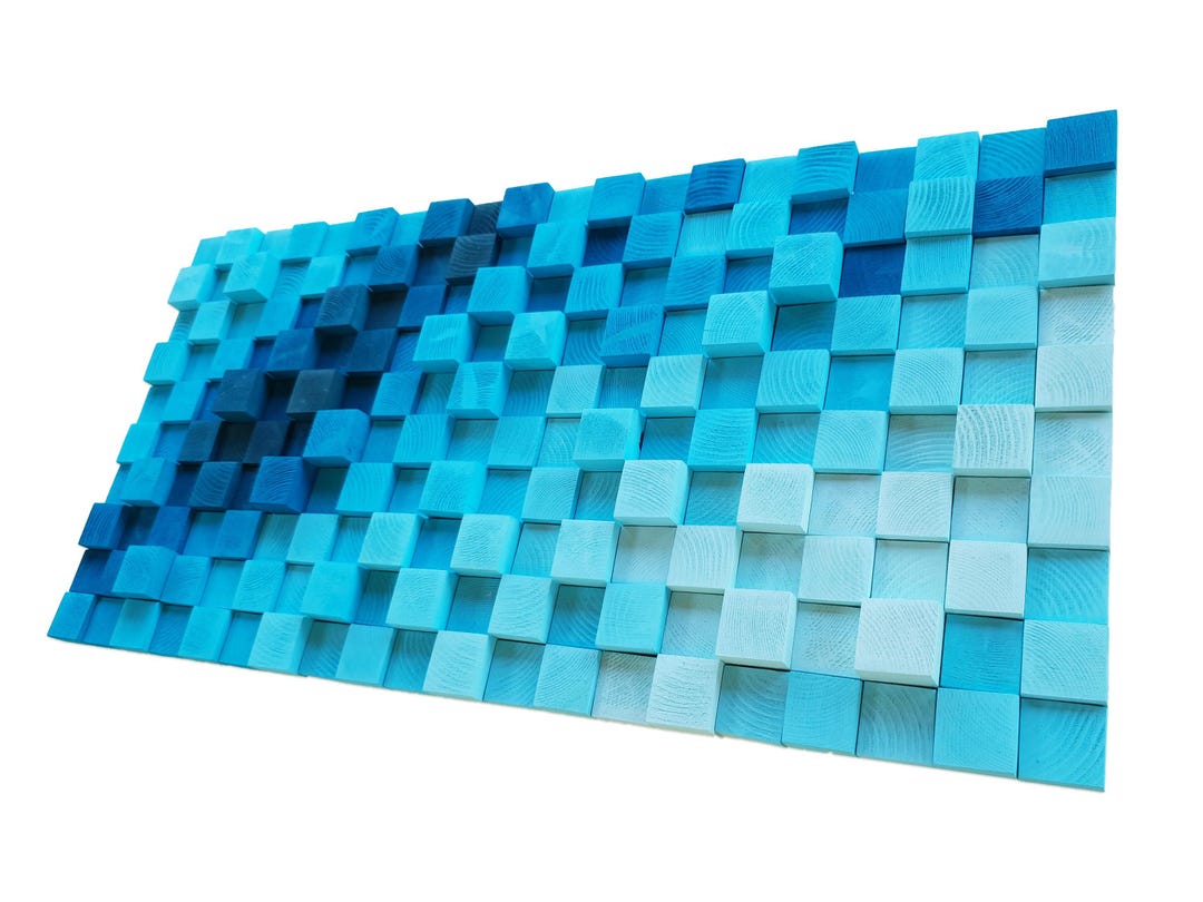 Blue Wall Decor, Nautical Wood Wall Art for Beach House Decor, Coastal ...