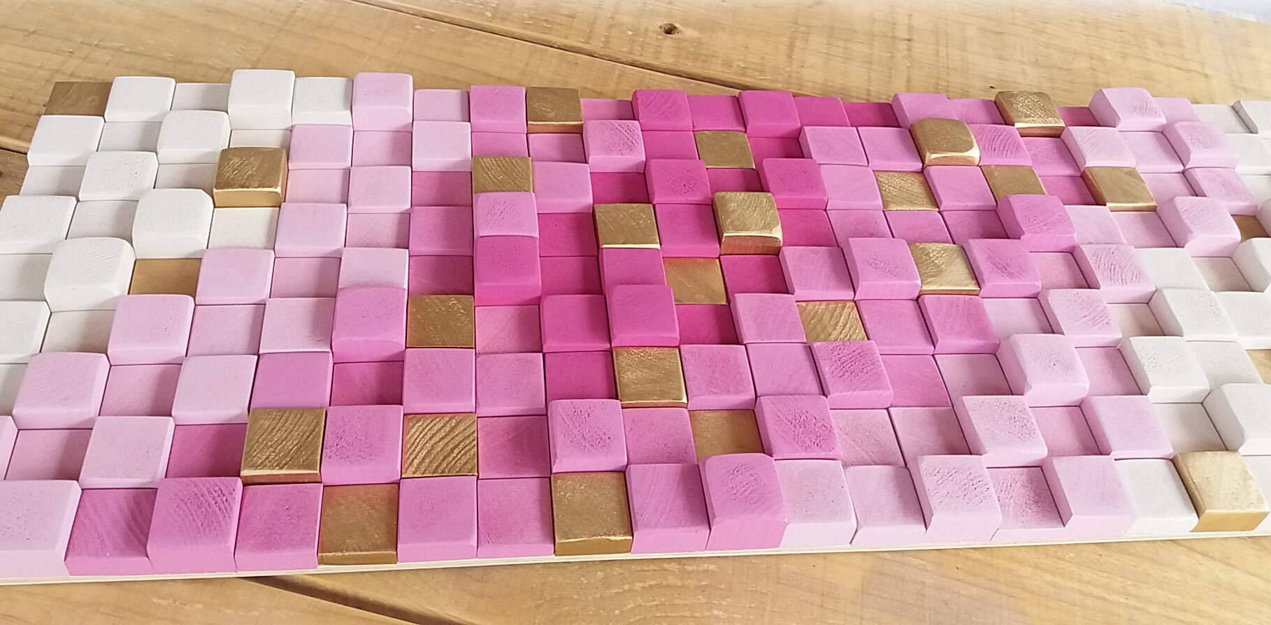 Pink Wall Art for Bedroom Wall Decor Candy Colors Wooden Wall | Etsy