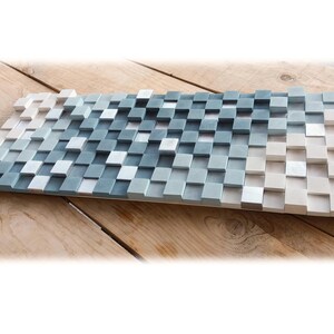 3d Wall Art Cubes in Gray and Silver, Original Wood Block Decor, Lobby ...