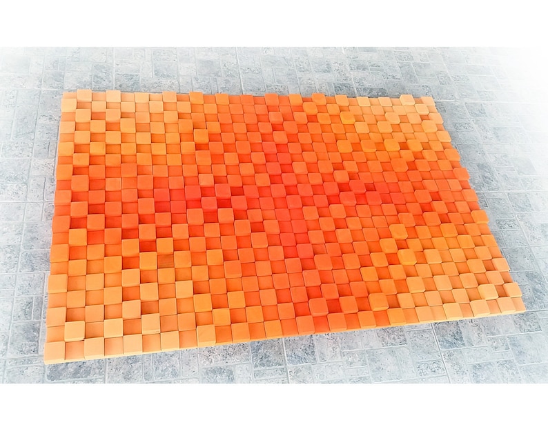 Large 3D Wall Decor in Shades of Burnt Orange Modern Wall - Etsy