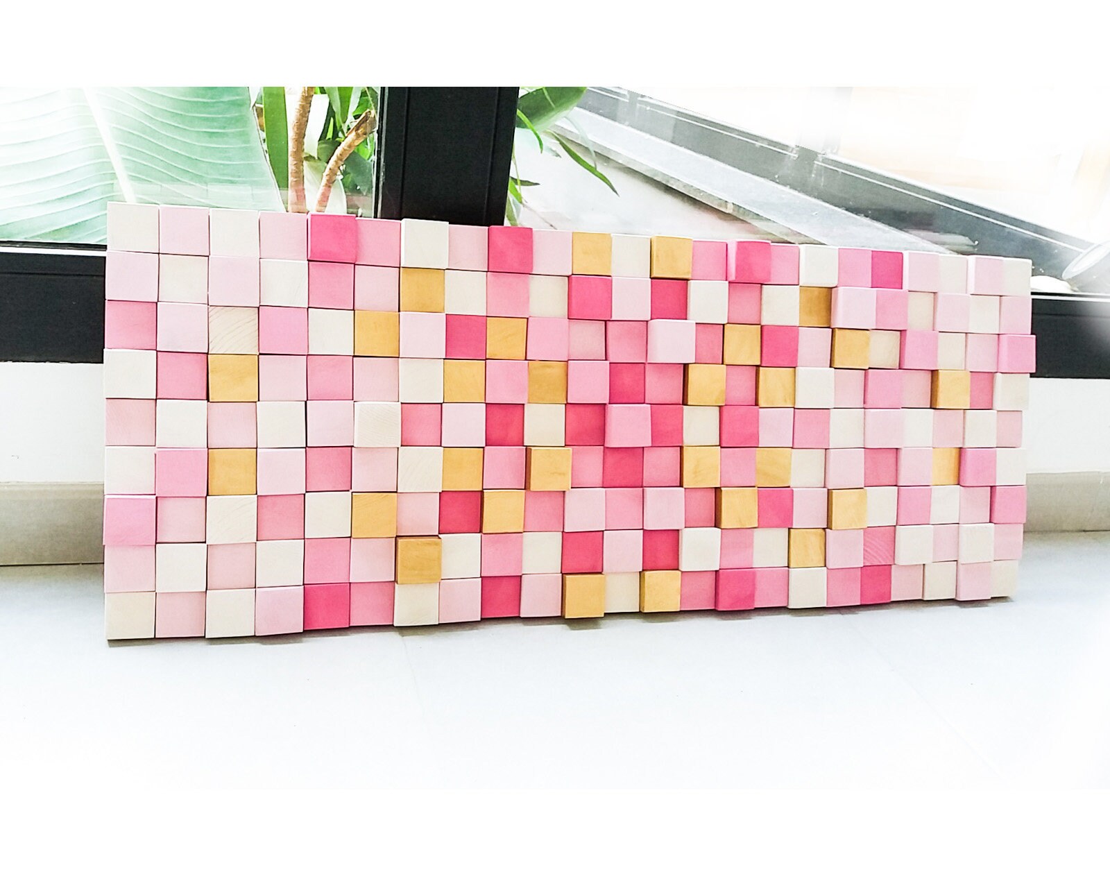 Pink Wall Art Wood for Rustic Wall Decor in Pink Shadows Wall - Etsy