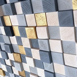 Large Wood Mosaic, Large Wall Art, Wood Wall Decor, Wood Wall Sculpture ...
