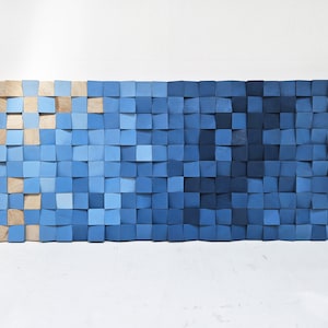 Wall Art Blue, Nautical Wall Decor for Beach House, Coastal Wood Wall ...