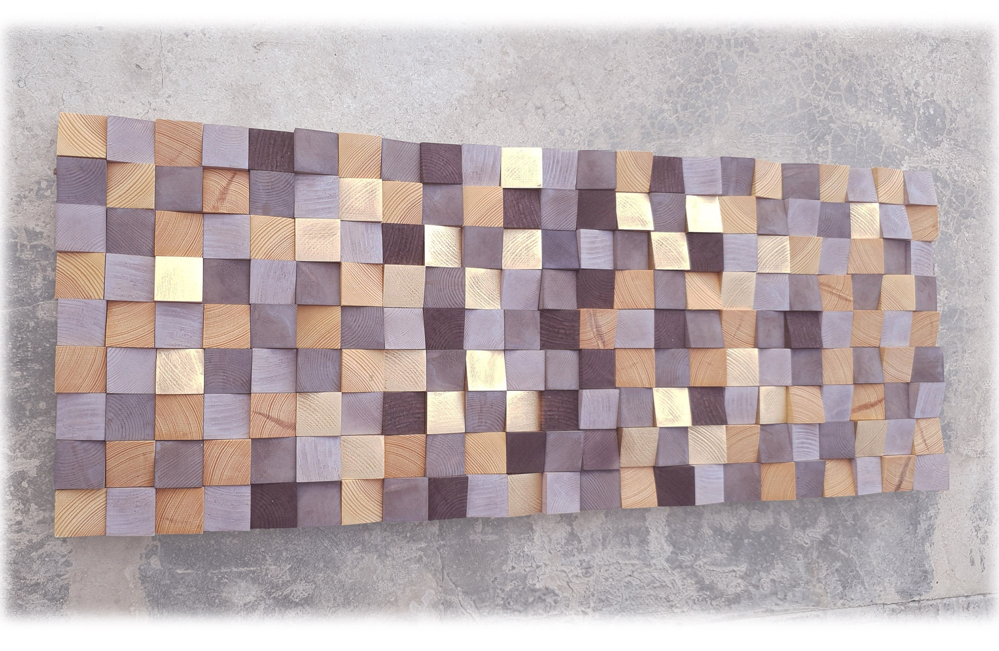 3d Block Wood Wall Art Abstract Wooden Wall Decor for Modern | Etsy