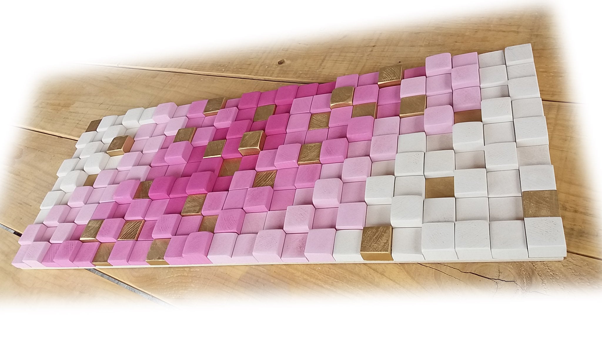 Pink Wall Art for Bedroom Wall Decor Candy Colors Wooden Wall | Etsy