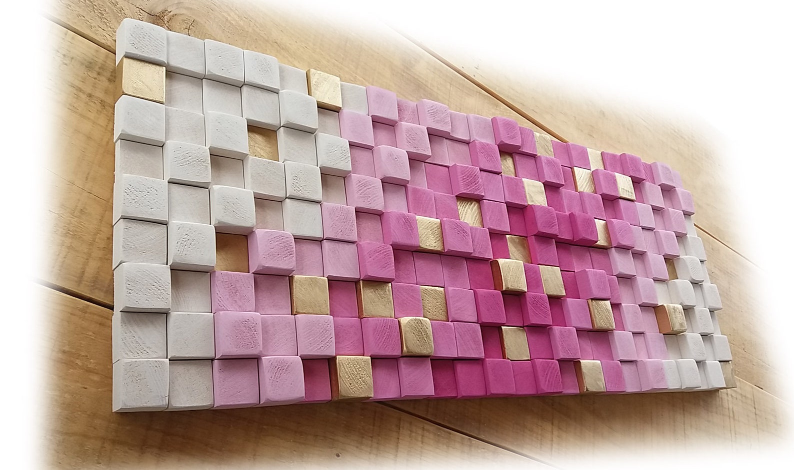 Pink Wall Art for Bedroom Wall Decor Candy Colors Wooden Wall | Etsy