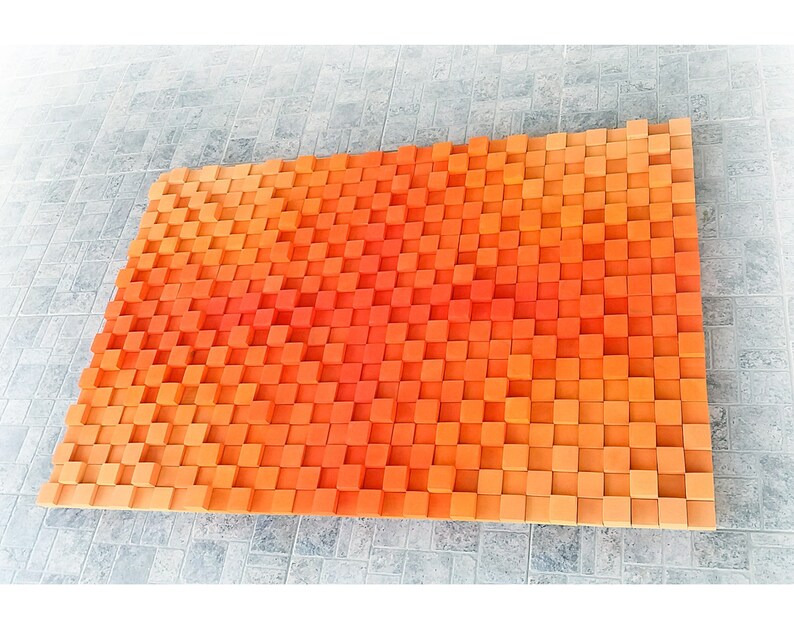Large 3D Wall Decor in Shades of Burnt Orange Modern Wall - Etsy