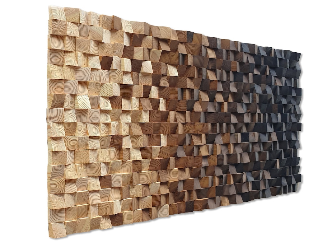 Wood Wall Decor Large, Wooden Mosaic for Living Room Decor - Etsy UK