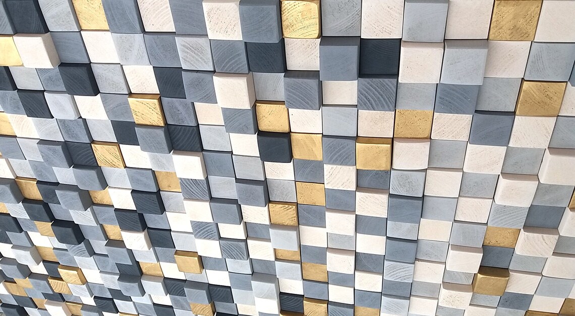 Large Wood Mosaic Large Wall Art Wood Wall Decor Wood Wall - Etsy