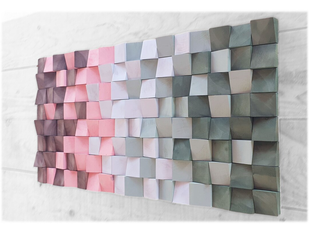 Wood Wall Art Decor, Large Wall Art Acoustic Diffuse, Panel Wall ...