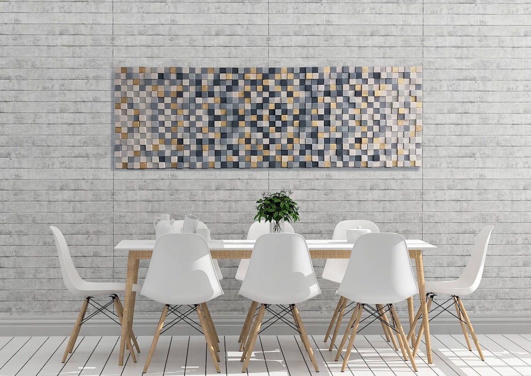 Large Wood Mosaic, Large Wall Art, Wood Wall Decor, Wood Wall Sculpture ...