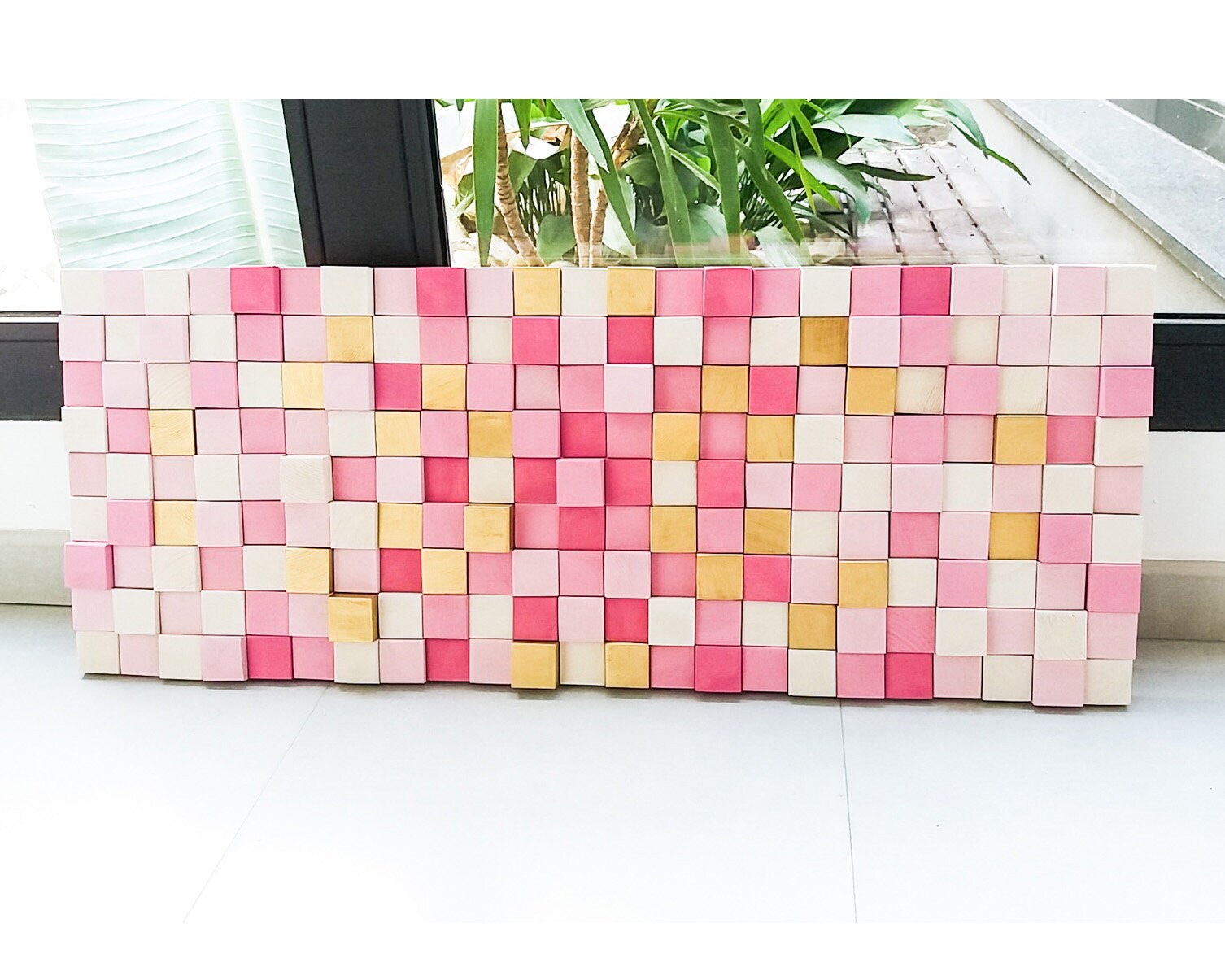 Pink Wall Art Wood for Rustic Wall Decor in Pink Shadows Wall | Etsy