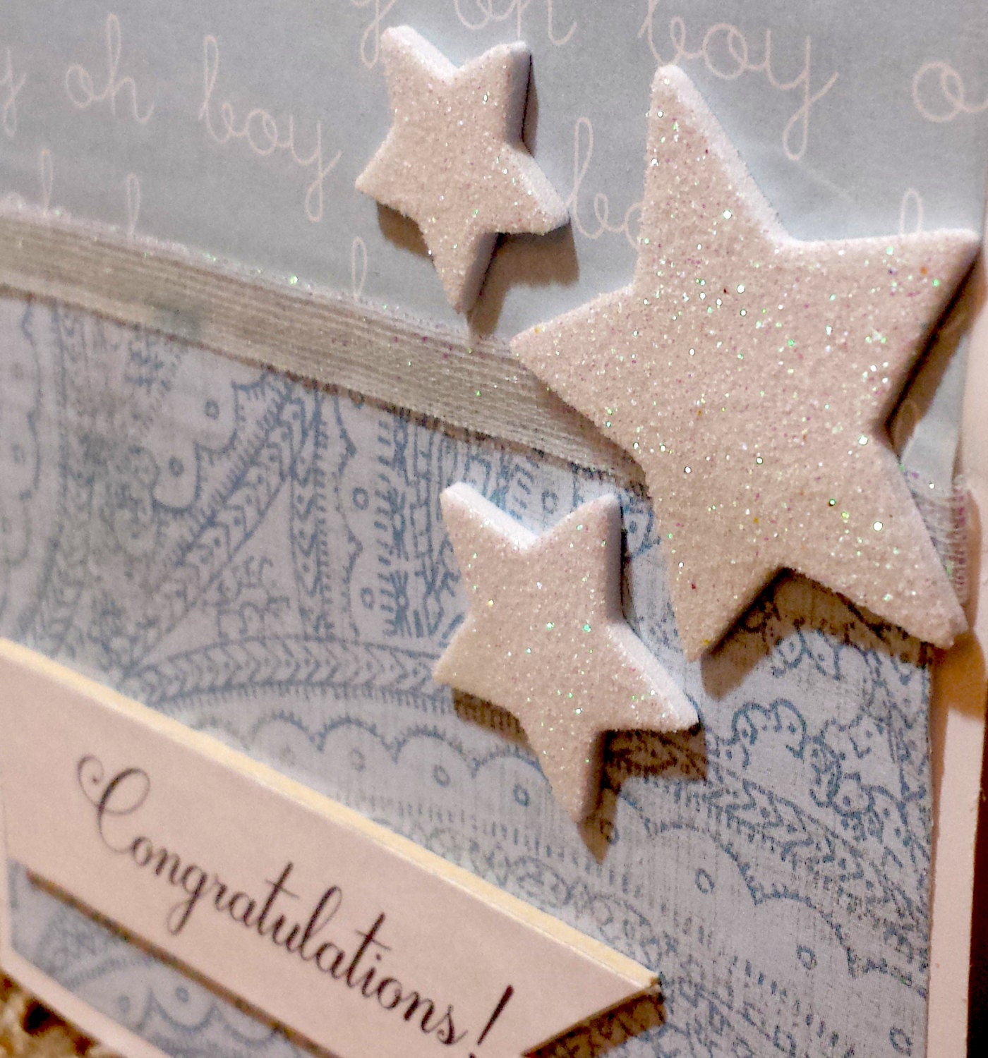 Handmade New Baby Boy Card / Congratulations / Blue / for Baby Boy ...