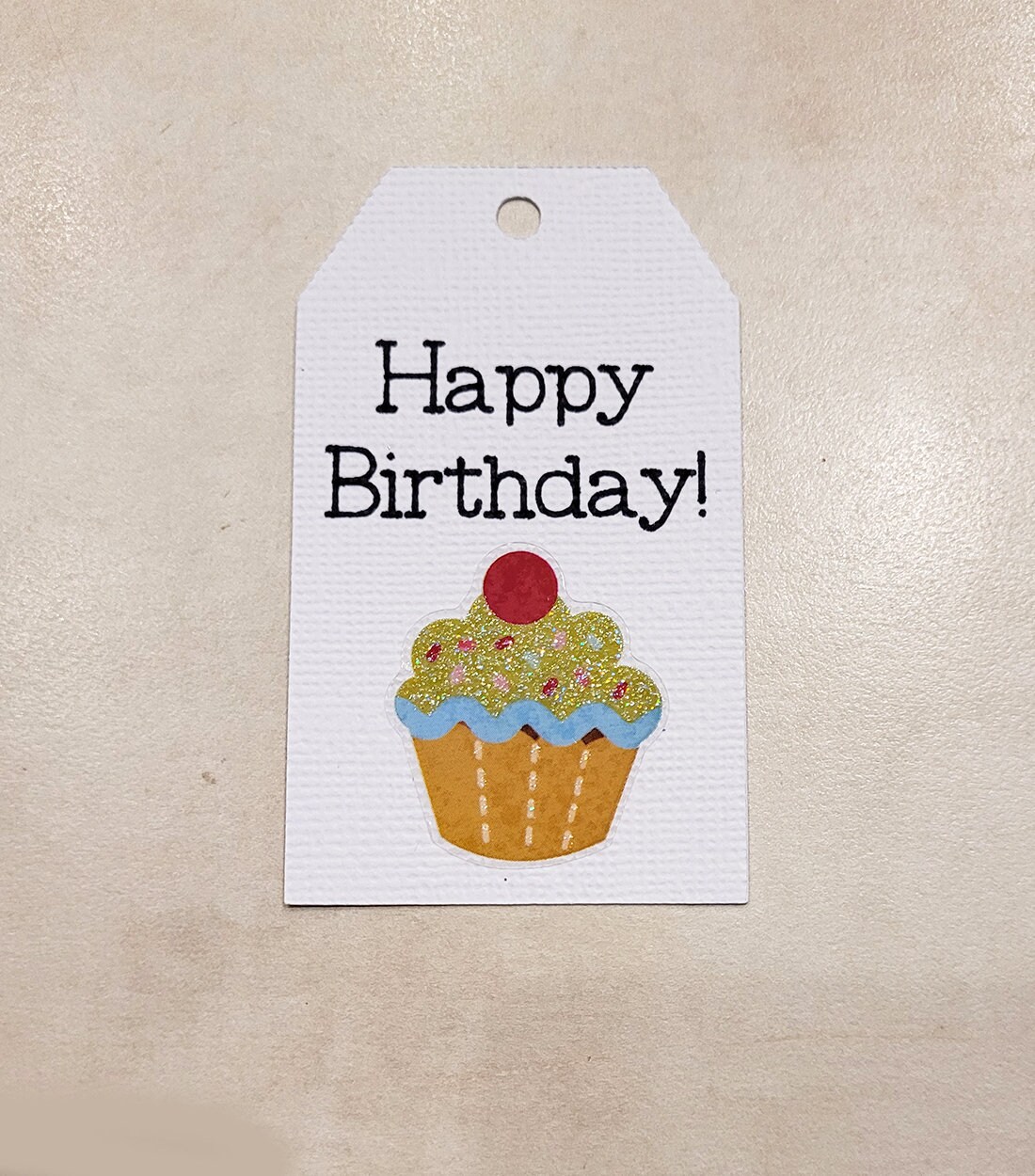 12 Birthday Gift Tags / Cupcake Gift Tags / Handmade Tags / Unique Gift ...