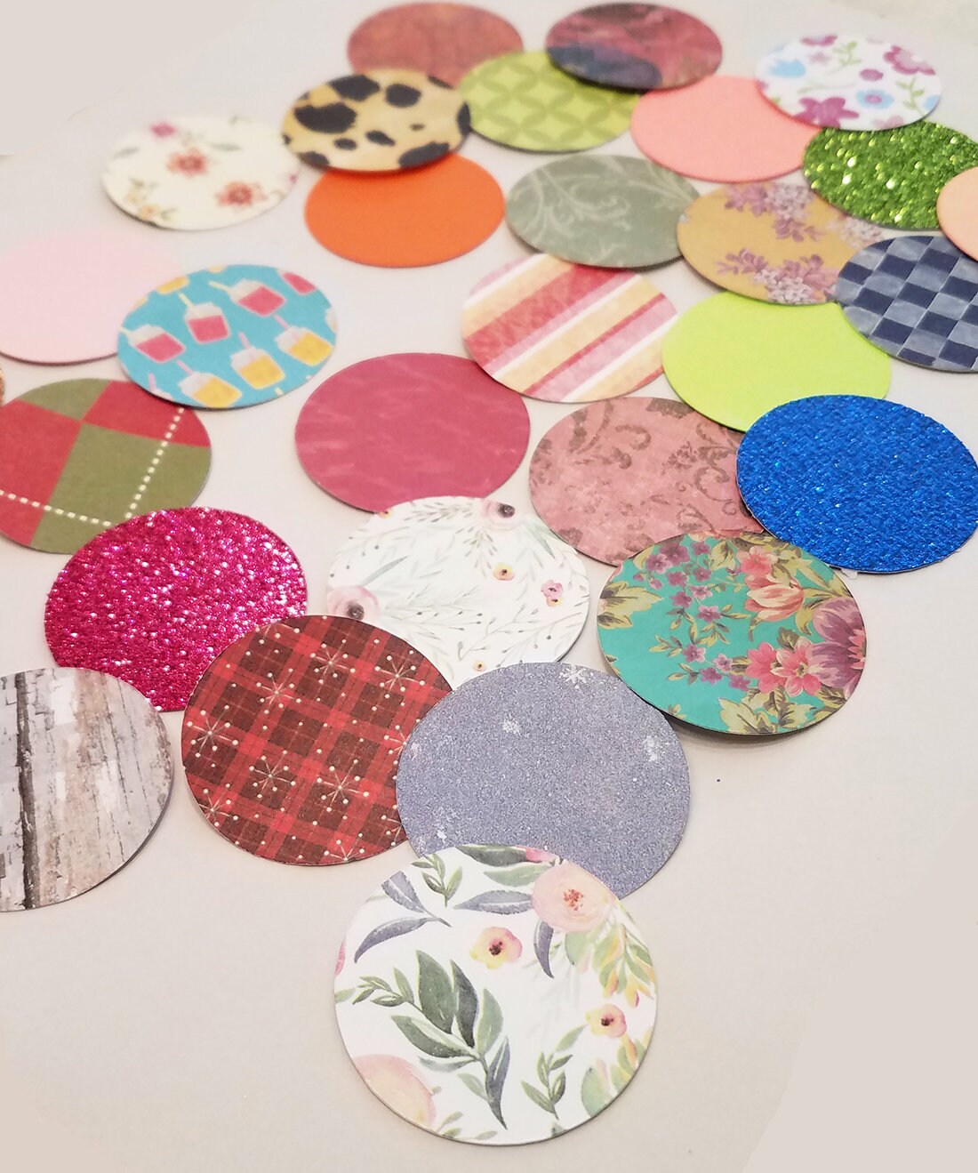 90 Paper Circles / Paper Cut Outs / Circle Die Cuts / Assorted Paper ...