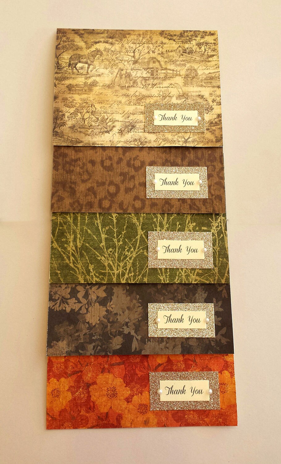5 Thank You Card Set / Rustic Cards / Stationery Set / Thank You Cards ...