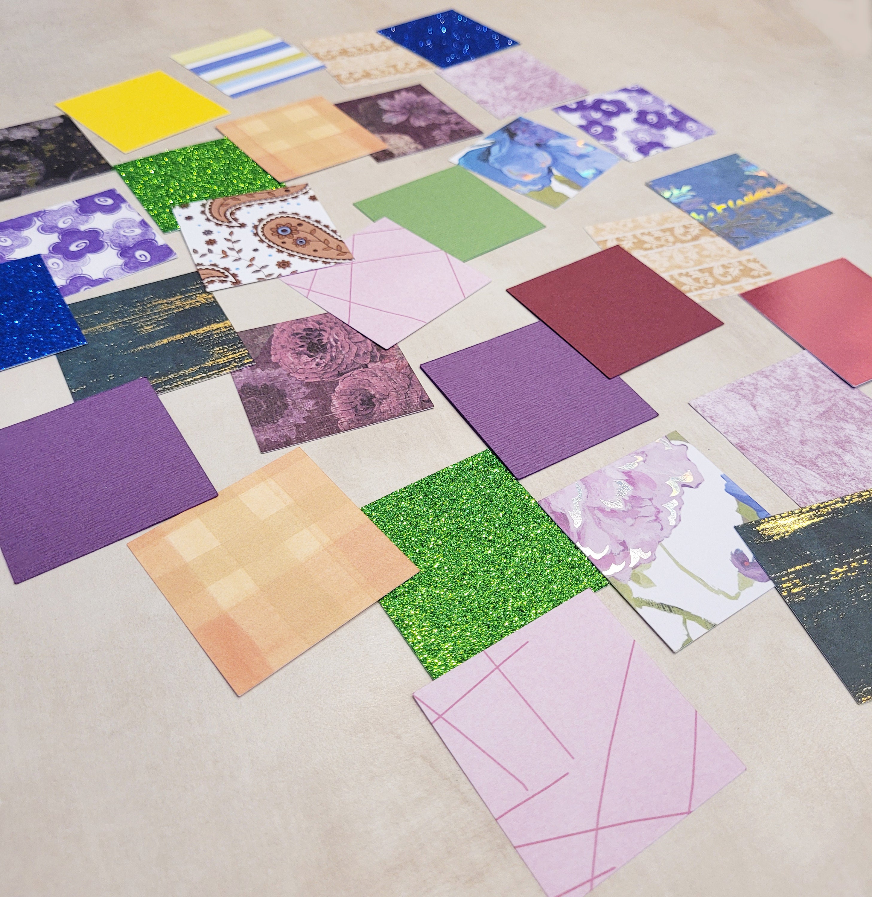 90 Paper Squares/ Paper Cut Outs / Square Die Cuts / Assorted Paper ...